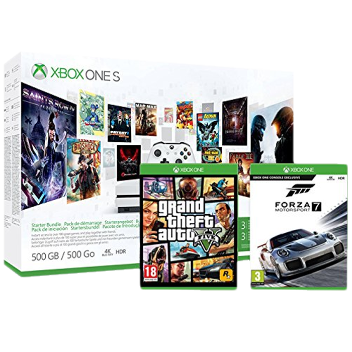 Xbox One S 500 Go + GTA 5 + Forza 7 à 229 euros | ChocoBonPlan.com