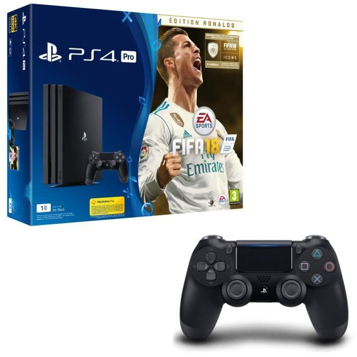 Pack PS4 Pro FIFA 18 Ronaldo 2 manettes à 429 € | ChocoBonPlan.com