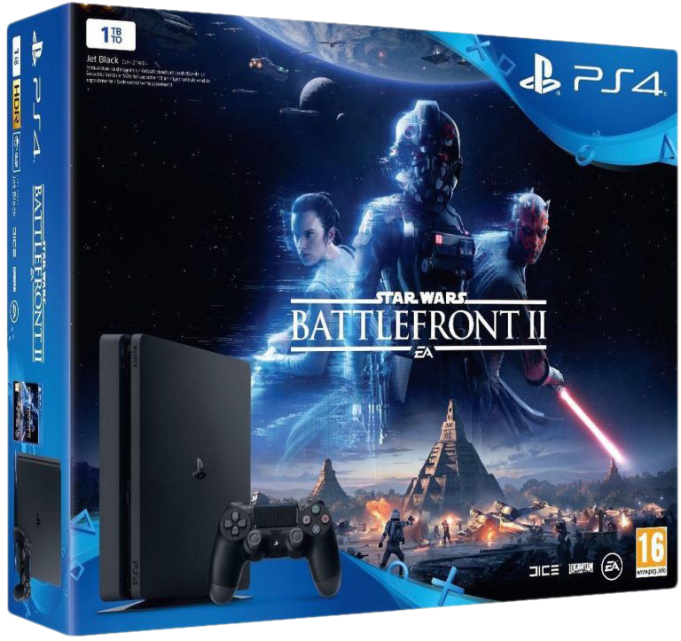 PS4 Slim + Star Wars Battlefront 2 à 299,99 euros | ChocoBonPlan.com