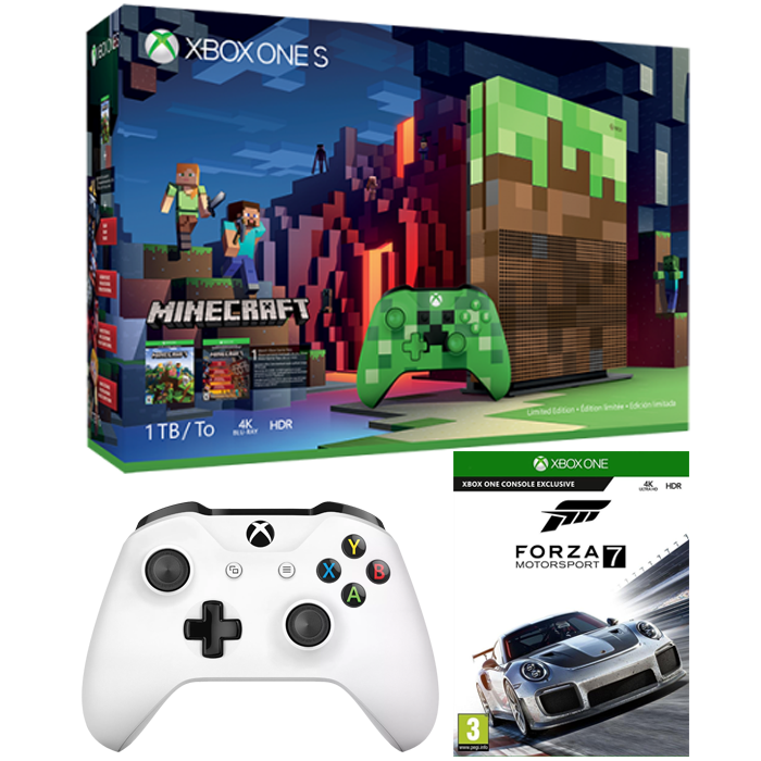 Bon plan Pack Xbox One S Minecraft + 2 manettes + Forza 7 à 299 euros