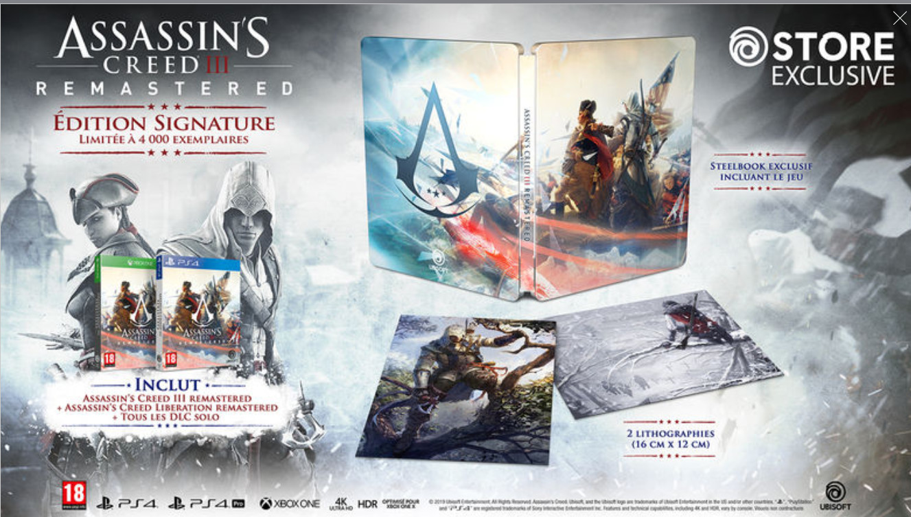 Assassin’s Creed 3 Remastered - Signature édition sur PS4 et Xbox One ...