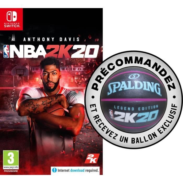 NBA 2K20 Édition Standard sur Nintendo Switch + Ballon SPALDING ...