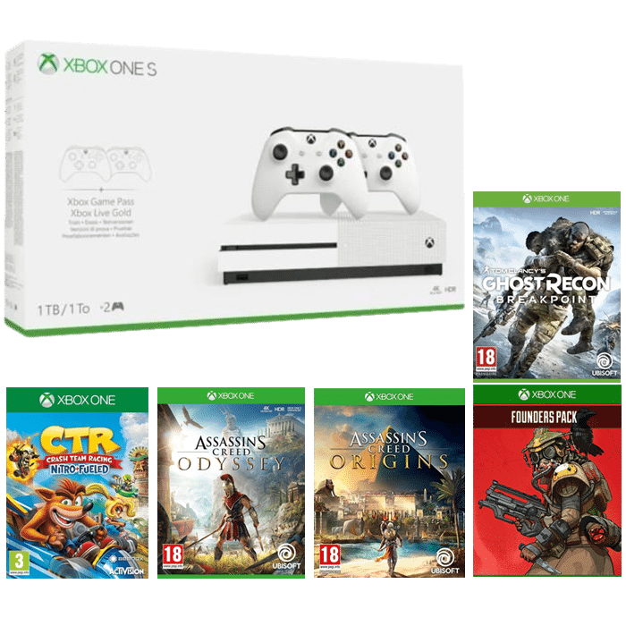Pack Xbox One S 2 manettes + 5 jeux | ChocoBonPlan.com