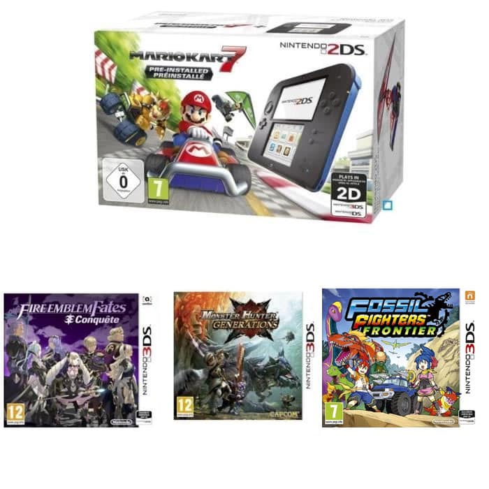 Pack Nintendo 2DS en promo avec 3 jeux : à 99 € | ChocoBonPlan.com