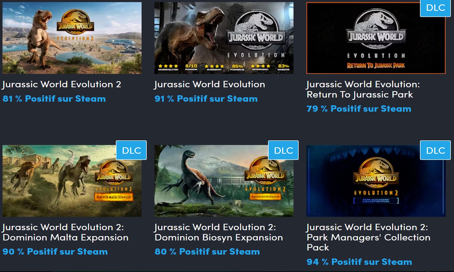 Pack Jurassic World Evolution 2 jeux + 20 DLC (Demat) | ChocoBonPlan.com